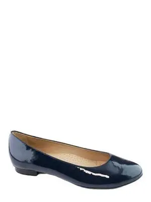 MARC JOSEPH NEW YORK Ferris Leather Ballet Flat - Navy Patent
