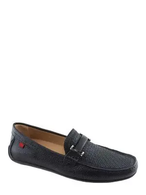 MARC JOSEPH NEW YORK Bryant Park Leather Weave Driver Loafer - Black Grainy