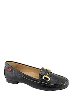 MARC JOSEPH NEW YORK Grand Street Leather Buckle Loafer - Black Grainy
