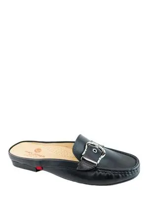 MARC JOSEPH NEW YORK Leather Buckle Mule - Black Napa