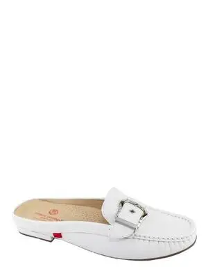 MARC JOSEPH NEW YORK Leather Buckle Mule - White Napa