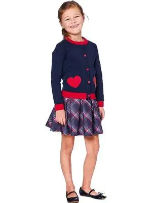 DEUX PAR DEUX Pleated Milano Skirt - Red And Navy Plaid