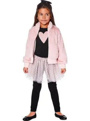 DEUX PAR DEUX Leggings With Tulle Skirt - Pink And Black