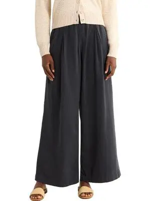 Marine Layer Allison Wide-leg Pull-on Pants - Washed Black