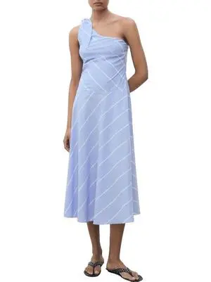 MANGO Asymmetric Stripe A-Line Dress