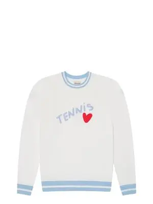 ELLSWORTH + IVEY Tennis Heart Elle Sweatshirt Ivory