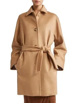 Max Mara Filato Belted Hair Wrap Coat - Camel