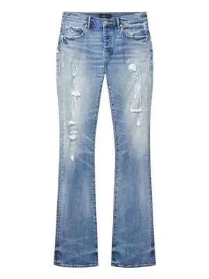 PURPLE BRAND Super Stack Flare Jeans - Light Indigo