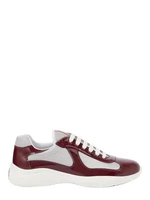Prada America's Cup Leather Sneakers Burgundy