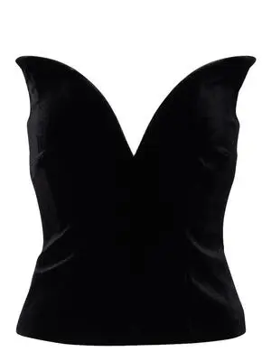 Roland Mouret Velvet Corset Top - Black