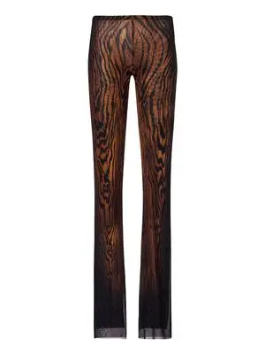 JEAN PAUL GAULTIER Wood Trompe L'oeil Tulle Straight Pants - Black