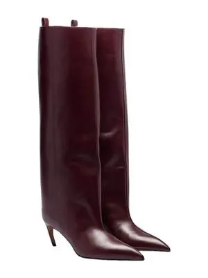 Attico Lea 90 Leather Knee-high Boots - Burgundy