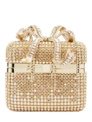 SELF-PORTRAIT Mini Crystal-embellished Vanity Bag - Gold