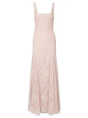 Costarellos Elysia Embellished Lace Gown - Pink