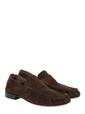 THE ROW Suede Penny Loafers - Brown