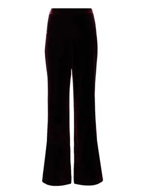Roland Mouret Velvet Wide-leg Pants - Burgundy