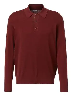 Burberry Wool Polo Sweater - Red