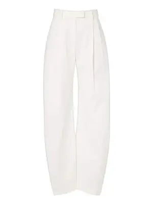 Brunello Cucinelli Cotton Barrel-leg Trousers - White