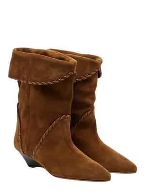 Isabel Marant Edoa 45 Suede Ankle Boots - Brown