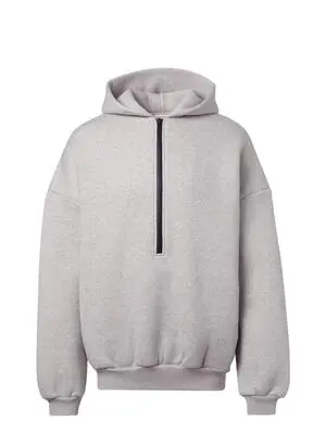 Fear Of God Cotton-blend Half-zip Hoodie - Grey