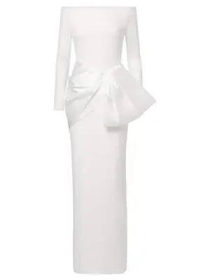 Solace London Kori Satin-trimmed Gown - White
