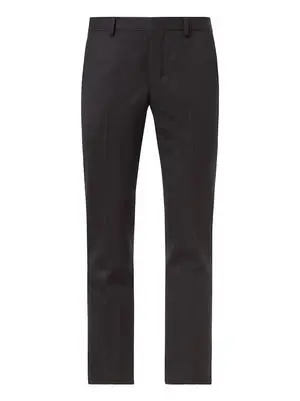 Prada Virgin Wool Straight Trousers - Black