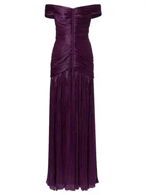 MARMAR HALIM Off-shoulder Crêpe Bustier Gown - Purple
