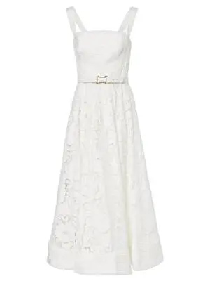 Rebecca Vallance Ginger Floral Lace Midi Dress - White