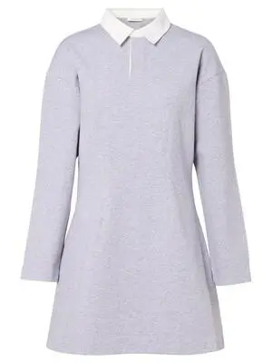 JW Anderson Cotton-blend Jersey Polo Dress - Grey