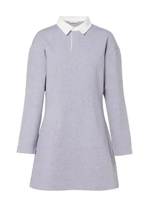 JW Anderson Cotton-blend Jersey Polo Dress - Grey