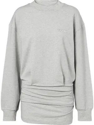 Attico The Attico Cotton-Blend Jersey Sweatshirt Dress Grey
