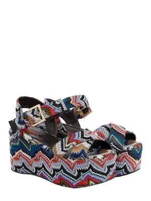 Missoni Julia Raschel Lamé Platform Sandals - Multicoloured