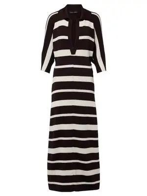 Proenza Schouler Solana Striped Wool And Silk Maxi Dress - Brown