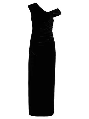 Sir The Label Ettore Ruched Velvet Gown - Black