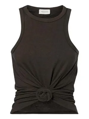 Magda Butrym Knotted Cotton And Silk Tank Top - Grey