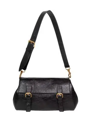 Dries Van Noten Buckle-fastening Leather Shoulder Bag - Black