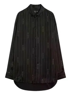 BALENCIAGA Pinstripe Logo Shirt