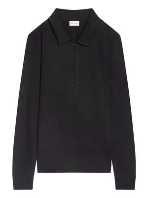 Dries Van Noten Button-fastening Jersey Polo Shirt - Black