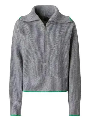 Pinko Ribbed Zip-up Sweater - Grey