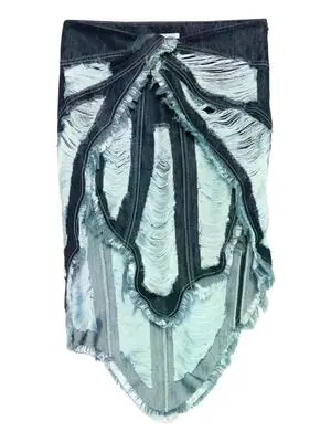 Off-White Shredded Mini Skirt - Blue
