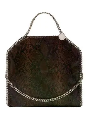 Stella McCartney Falabella Fold-over Snakeskin-effect Tote - Brown