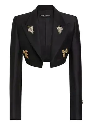 Dolce & Gabbana Cropped Blazer - Black