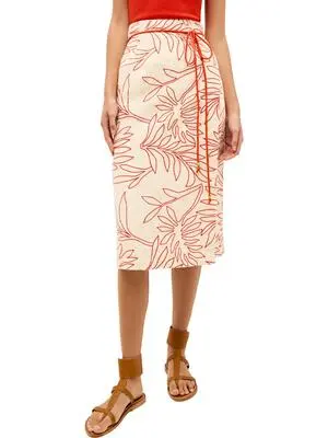 MARIE OLIVER Sandra Midi Wrap Skirt - Tigerlily