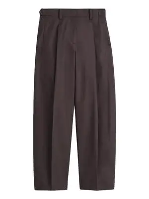 Cos Pleated Barrel-leg Trousers - Brown