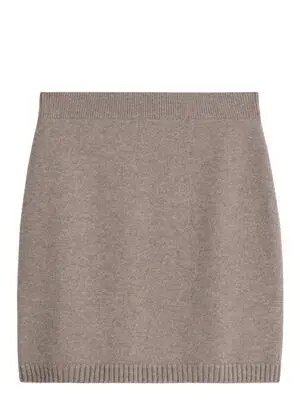 Cos Merino Wool Mini Skirt - Beige