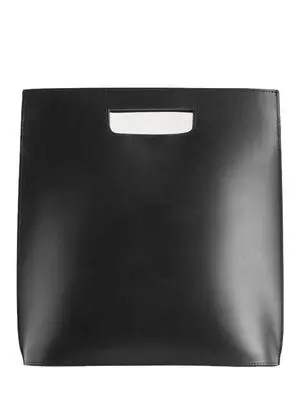Cos Folio Leather Bag - Black