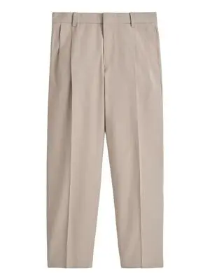 Cos Straight-Leg Cotton-Twill Trousers Beige