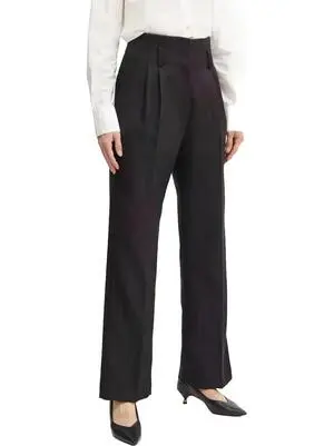 FORTE_FORTE Pleated High-Waisted Trousers