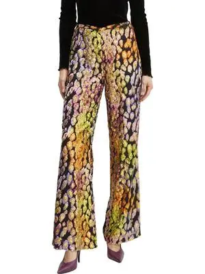 FORTE_FORTE Metallic Leopard-pattern Trousers - Black