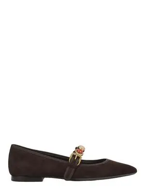 Veronica Beard Selene Embellished Flat Espresso